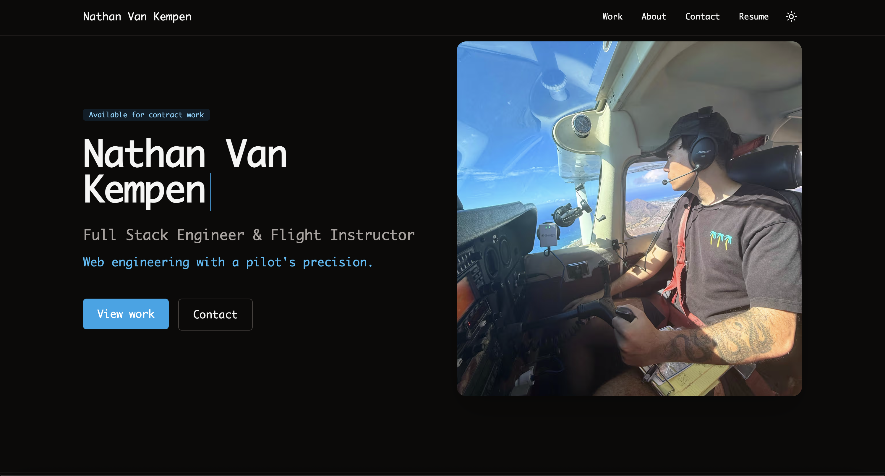 Nathan Van Kempen — Full Stack Engineer & Flight Instructor